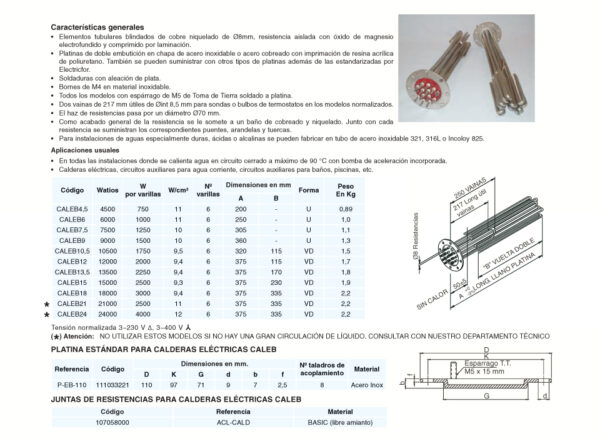 Resistencias para calderas eléctricas - RCI - Resistencias calor industrial